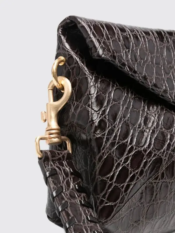 Dries Van Noten Croc Effect Shoulder Bag - Brown