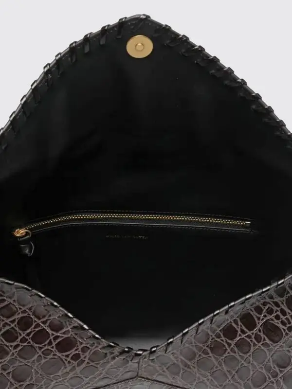 Dries Van Noten Croc Effect Shoulder Bag - Brown