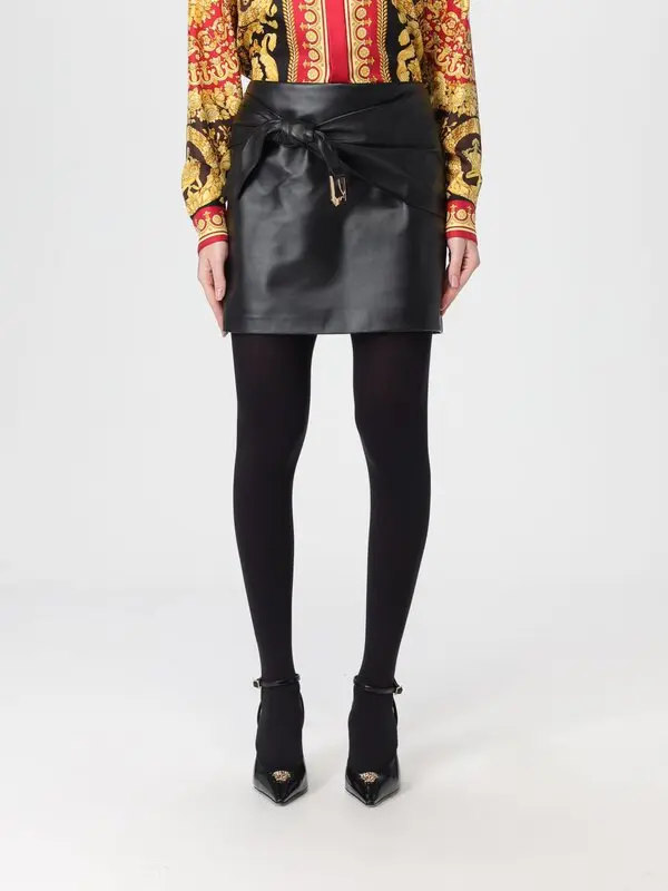 Versace Leather Skirt - Black