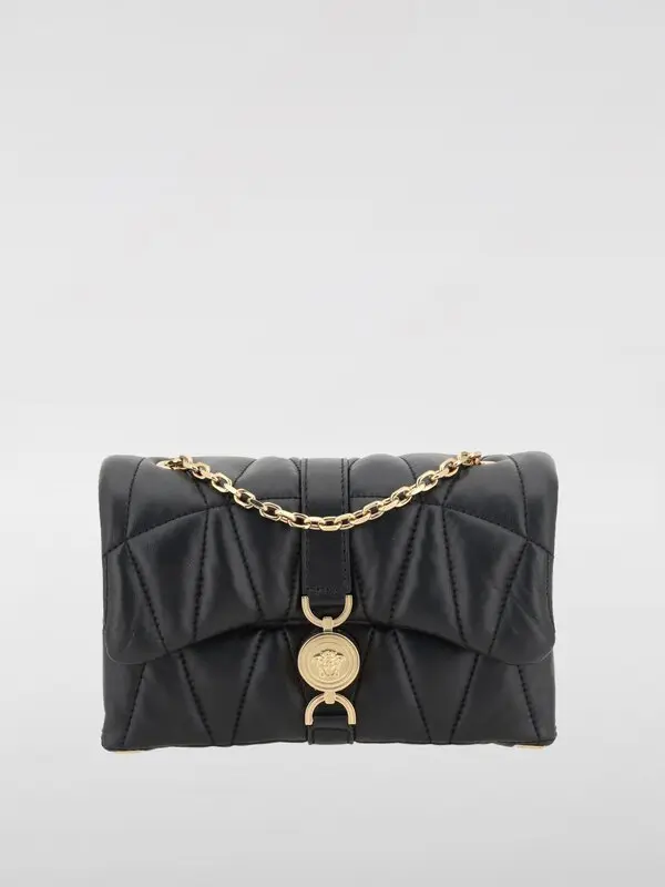 Versace Quilted Leather Mini Bag With Medusa Clasp - Black