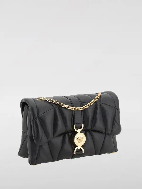 Versace Quilted Leather Mini Bag With Medusa Clasp - Black