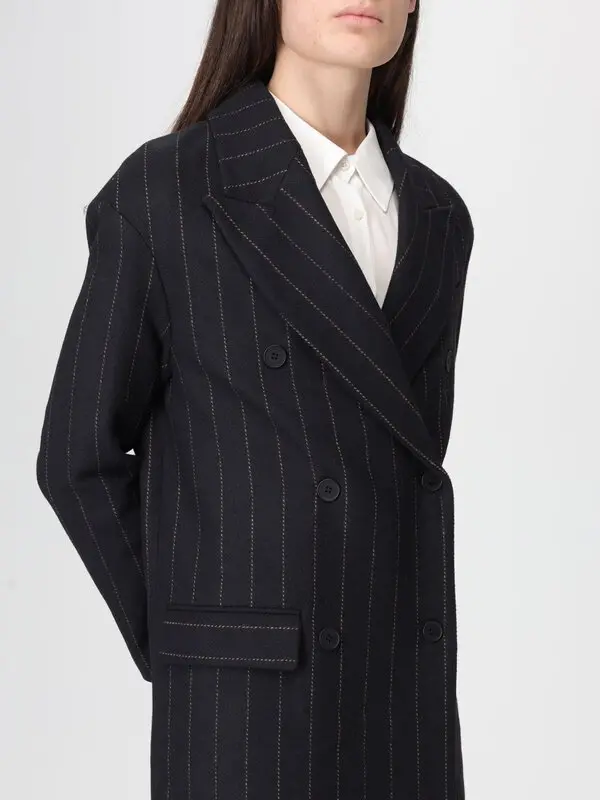 MAR DE MARGARITAS Striped Double-breasted Coat
