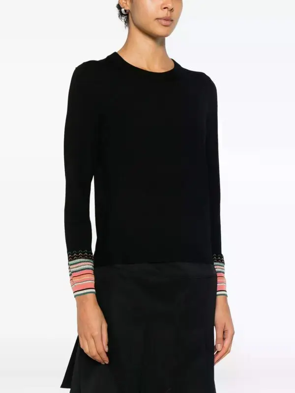 Paul Smith Striped Cuff Sweater - Black