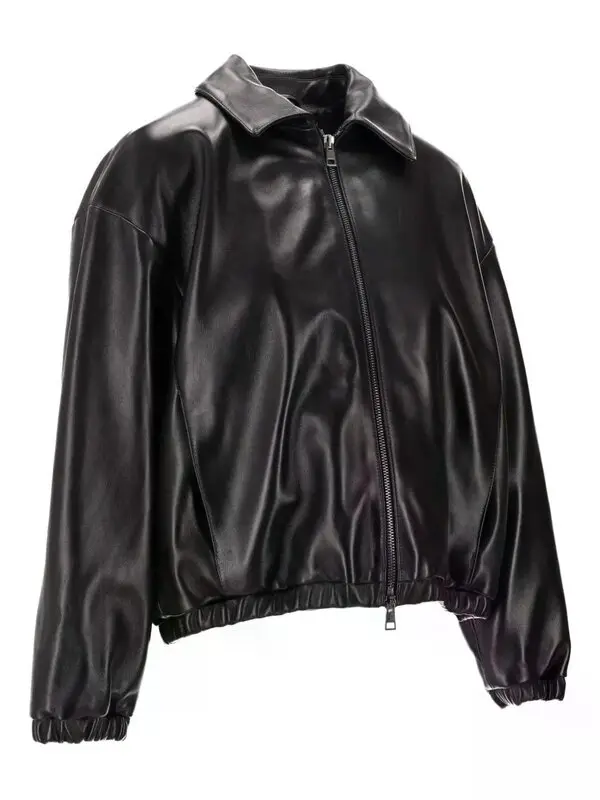 LA ROSE Nappa Leather Zip Jacket - Black