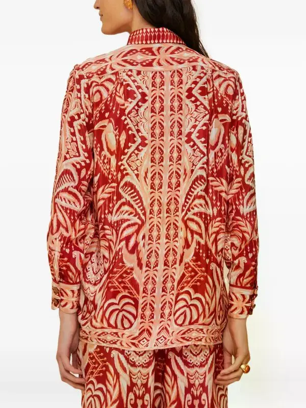 Farm Rio Patterned Pajama Shirt