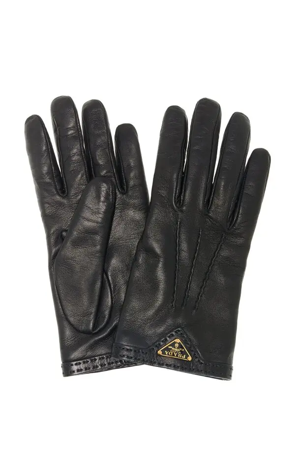 Prada Leather Driving Gloves - Black