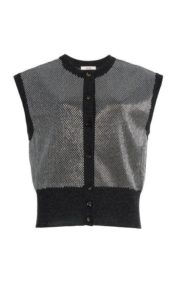 HAIKURE Kirby' Embellished Wool Knit Top - Silver
