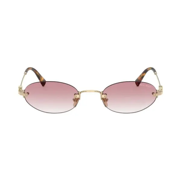 Miu Miu Oval Sunglasses - Gold