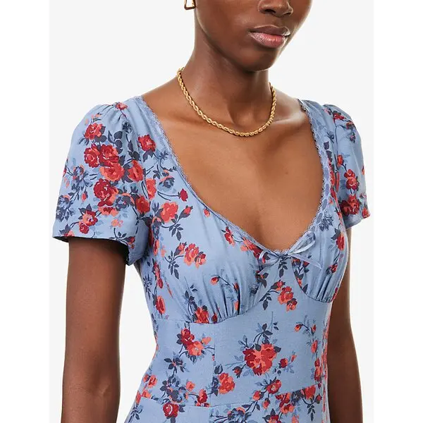Reformation Floral-Print Woven Midi Dress - Martine | Editorialist