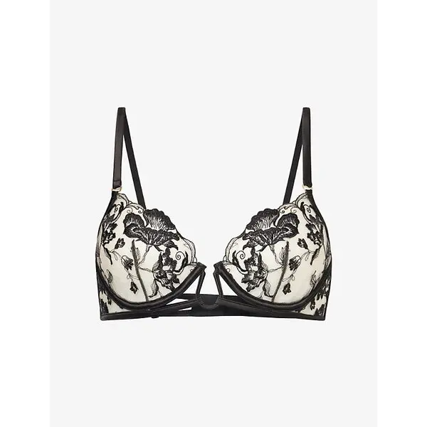 Bluebella Morelle Wired Lace Bra - Black/ Sheer