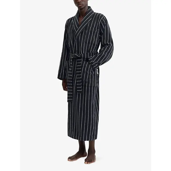 TEKLA Terry Classic Striped Cotton Bathrobe
