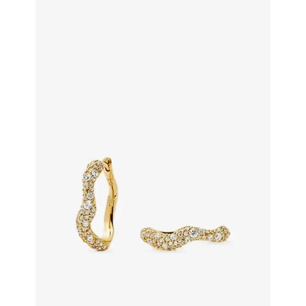 MISSOMA 18ct Yellow -plated Vermeil Sterling-silver And Zirconia Hoop Earrings - Gold