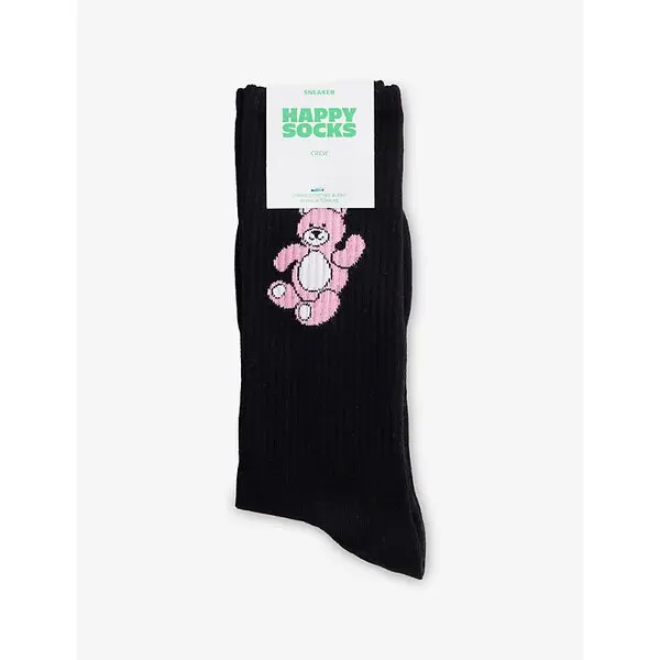 Happy Socks Teddy Bear Cotton-blend Socks - Black