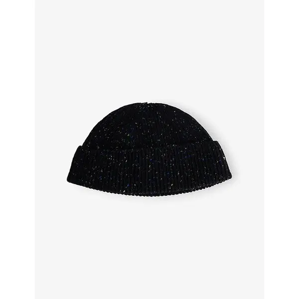 ROTOTO Nep Seamless Wool Beanie Hat - Black