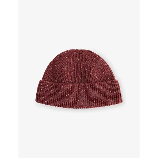 ROTOTO Nep Seamless Wool Beanie Hat - Dark Red
