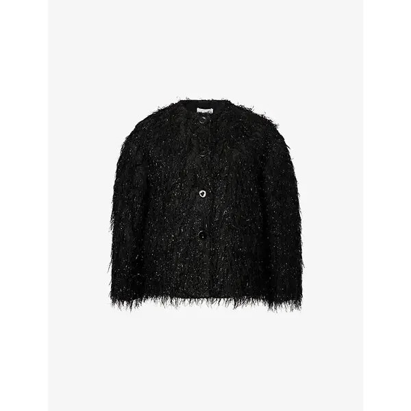 Erdem Fringed Fil Coupé Cropped Jacket
