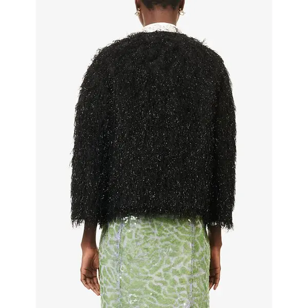 Erdem Fringed Fil Coupé Cropped Jacket