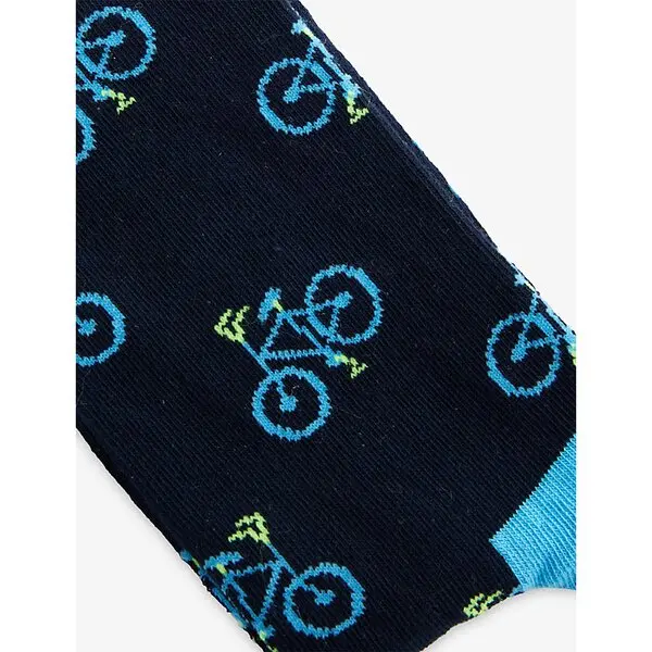 Happy Socks Motorbike Cotton-blend Crew Socks - Navy