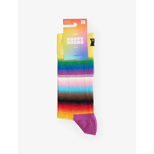 Happy Socks Rainbow Cotton-blend Crew Socks - Yellow