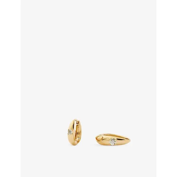 MISSOMA 14ct Diamond Huggie Earrings - Yellow Gold