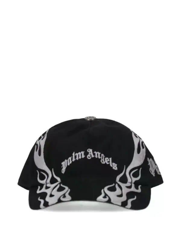 Palm Angels Curved Logo-flames Cap