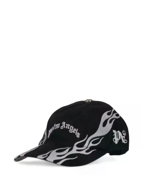 Palm Angels Curved Logo-flames Cap