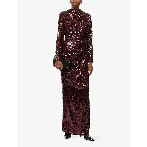 Erdem Long-sleeve Sequin-embellished Gown