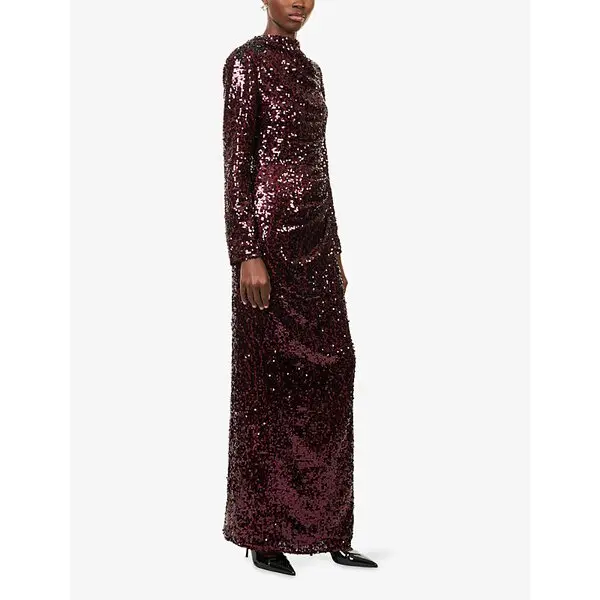Erdem Long-sleeve Sequin-embellished Gown