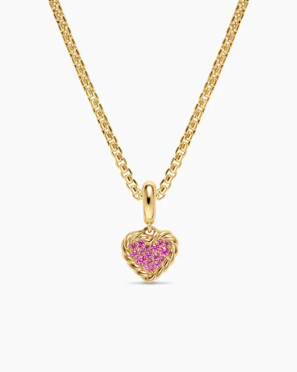 David Yurman Petite Dy Elements® Heart Pendant - Pink Sapphire