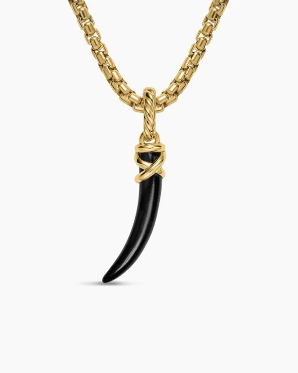 David Yurman Petite Tusk Amulet In 18k Yellow Gold With - Black Onyx