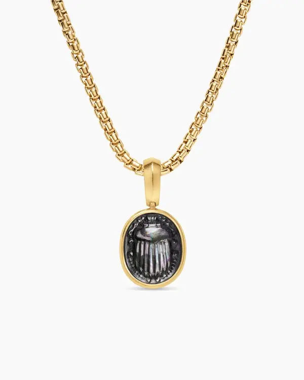 David Yurman Petrvs Petite Scarab Amulet - Black Mother Of Pearl