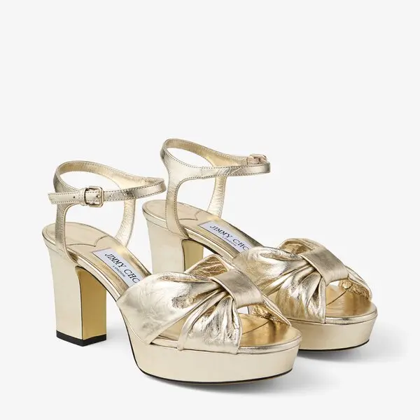 JIMMY CHOO Heloise 80 Platform Sandals - Silver