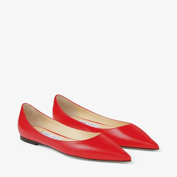 JIMMY CHOO Love Flat Calf Leather Flats