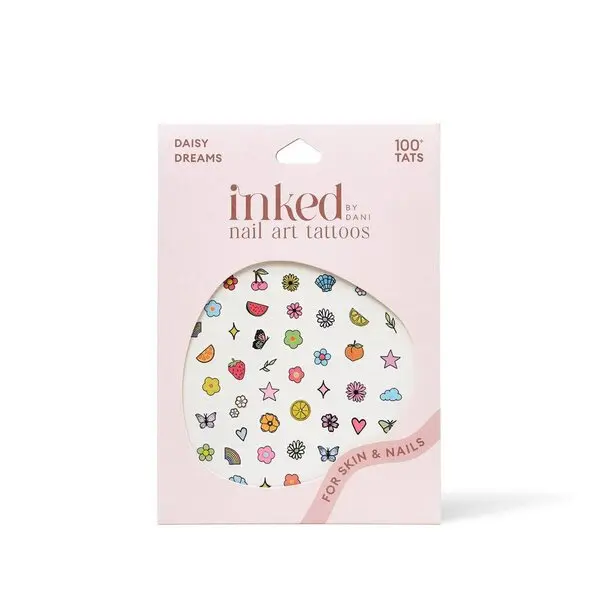 INKED BY DANI Daisy Dreams Nail Art Temporary Tattoo Pack - One-color