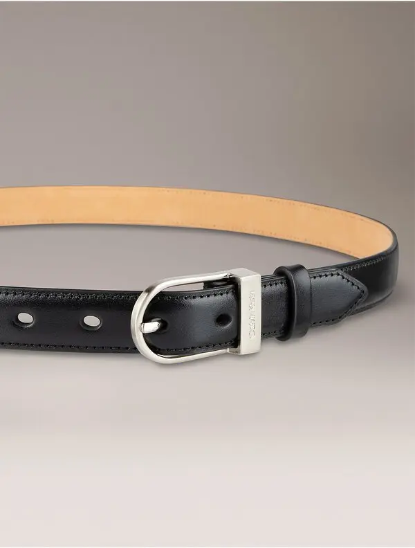Calvin Klein Classic Slim Leather Belt - Black