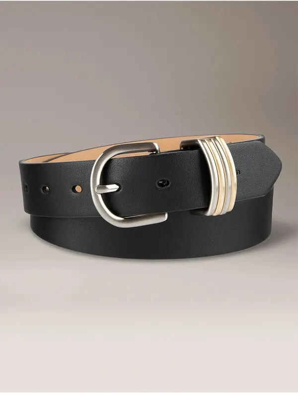 Calvin Klein Mixed Metal Loops Belt - Black