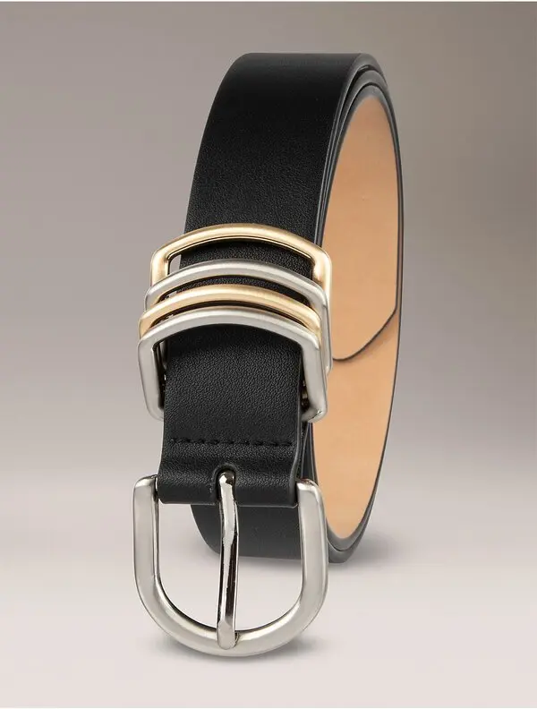 Calvin Klein Mixed Metal Loops Belt - Black