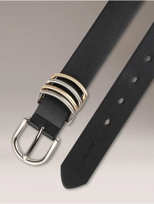 Calvin Klein Mixed Metal Loops Belt - Black