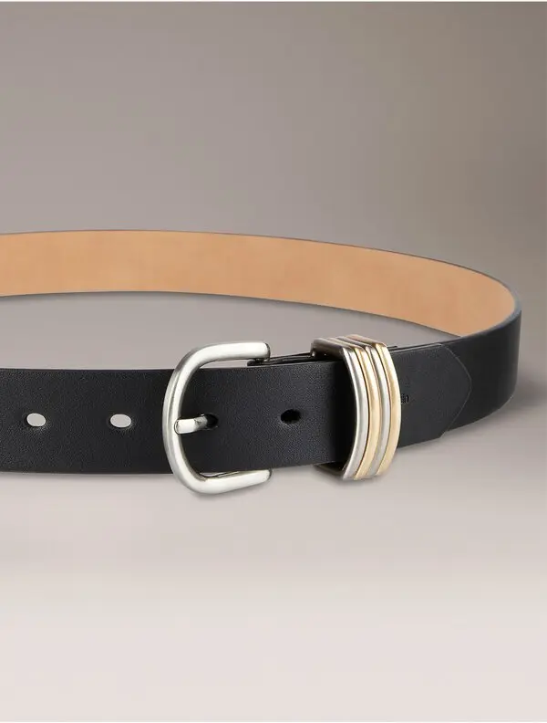 Calvin Klein Mixed Metal Loops Belt - Black