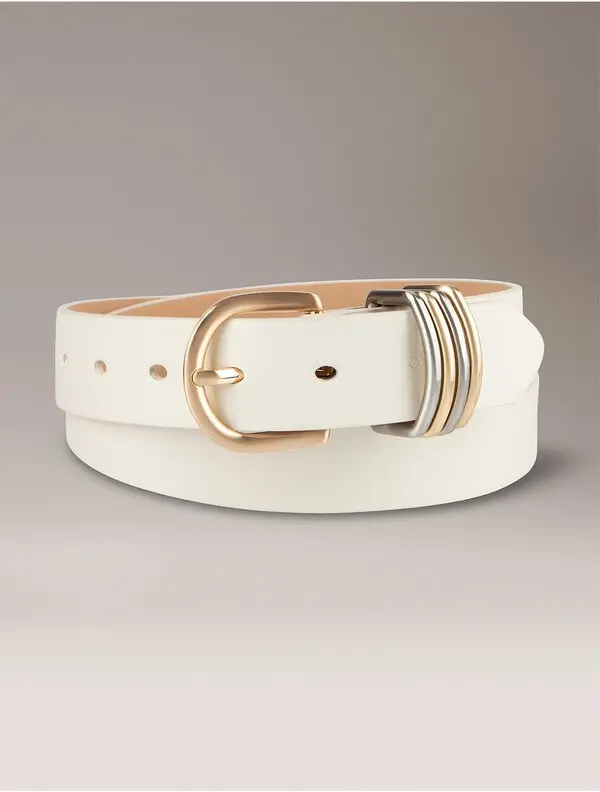 Calvin Klein Mixed Metal Loops Belt - Bone