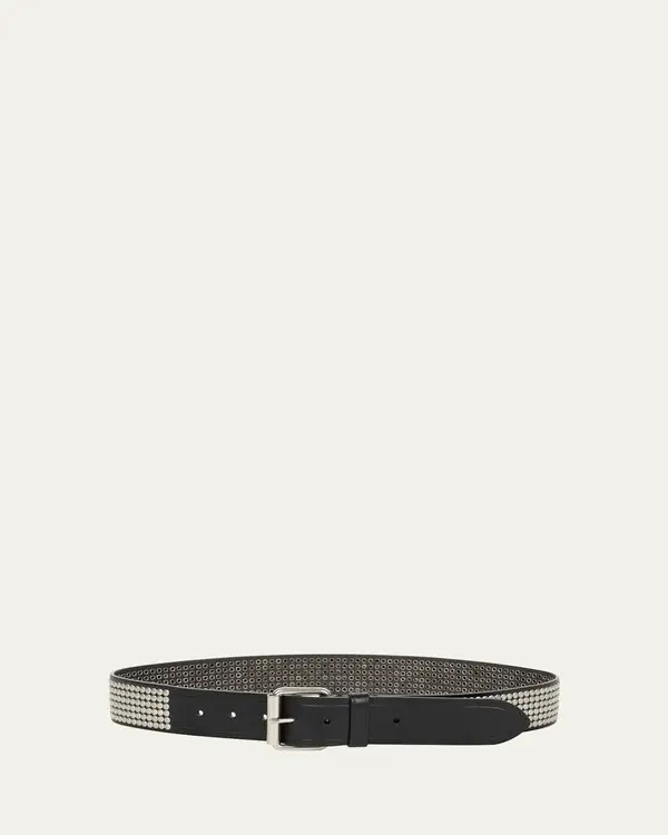Dries Van Noten Studded Leather Belt - Black