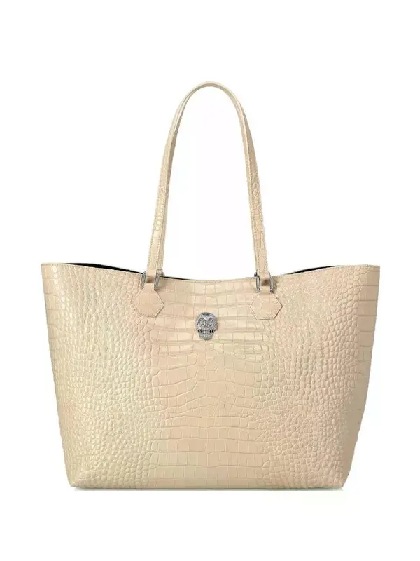 Philipp Plein Crocodile-embossed Tote Bag - Neutrals