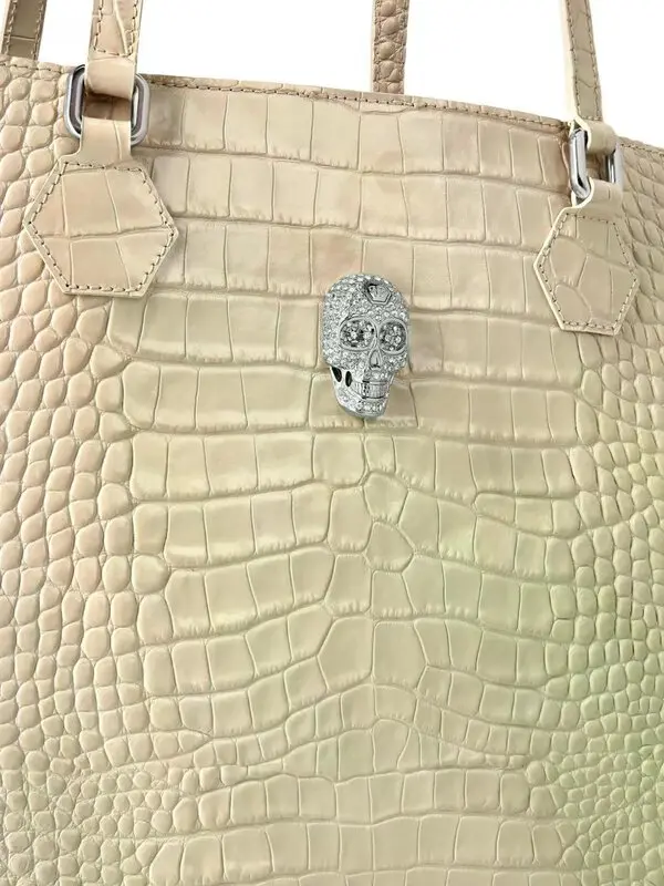 Philipp Plein Crocodile-embossed Tote Bag - Neutrals