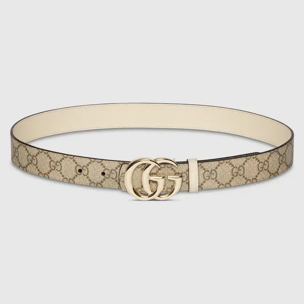 Gucci Reversible Gg Marmont Belt - Beige