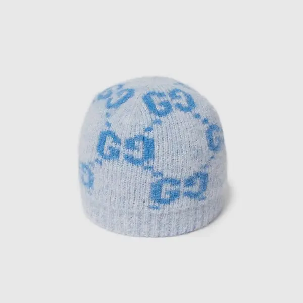 Gucci Gg Alpaca Blend Beanie - Blue