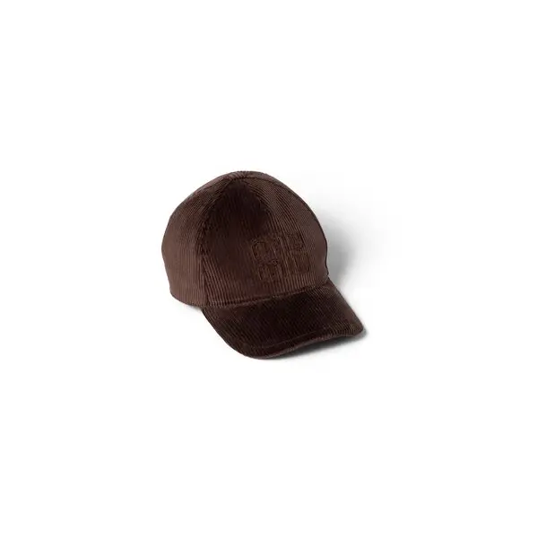 Miu Miu Velvet Baseball Cap - Ebony