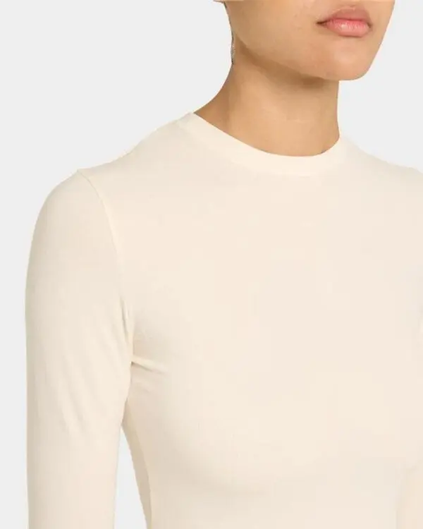 SKIMS Cotton Jersey Long-sleeve Crewneck T-shirt - Marble