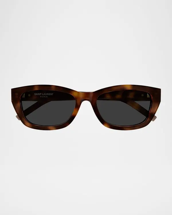 Saint Laurent 55mm Rectangular Sunglasses - Havana