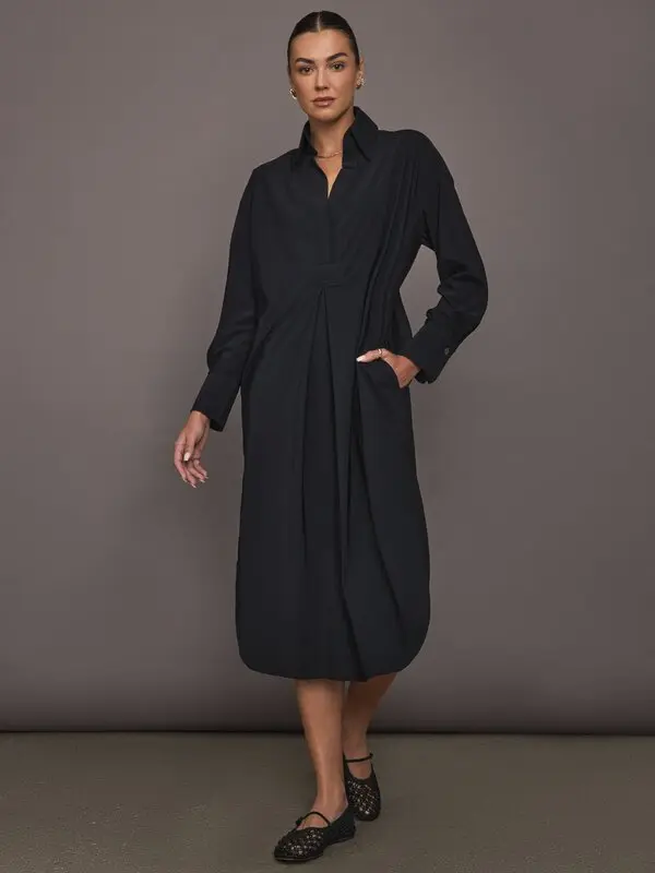ONA Tropez Oversized Shirt Dress - Black