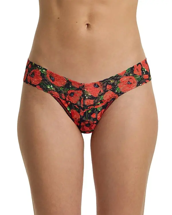 Hanky Panky Printed Signature Lace Low Rise Thong - Poppy Holiday